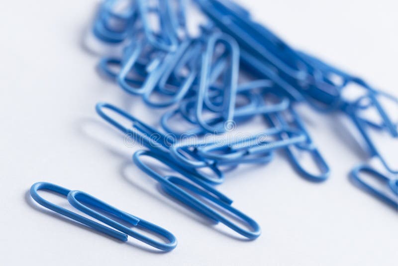 Paperclips Scattered on White Surface Stock Image - Image of close ...