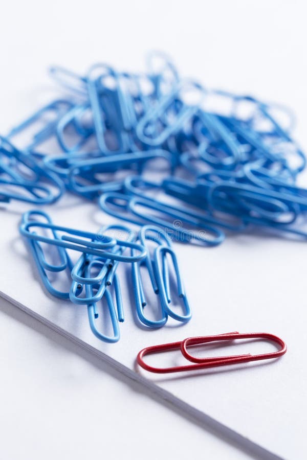 Paperclips Scattered on White Surface Stock Image - Image of desk ...