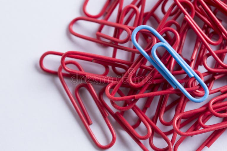 Paperclips Scattered on White Surface Stock Image - Image of desk ...