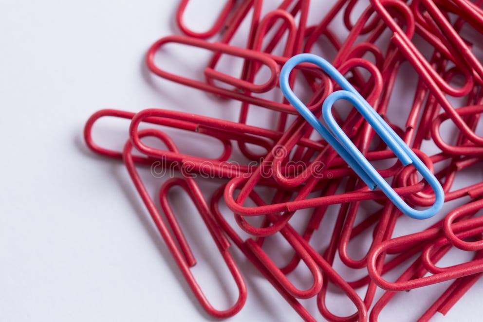 Paperclips Scattered on White Surface Stock Image - Image of desk ...