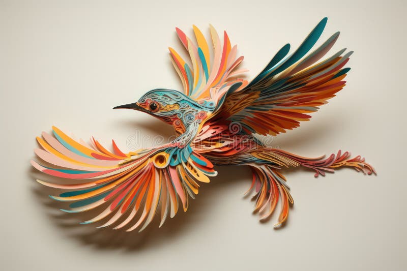 Papercraft Birds in Flight, Capturing Their Graceful Movements and ...