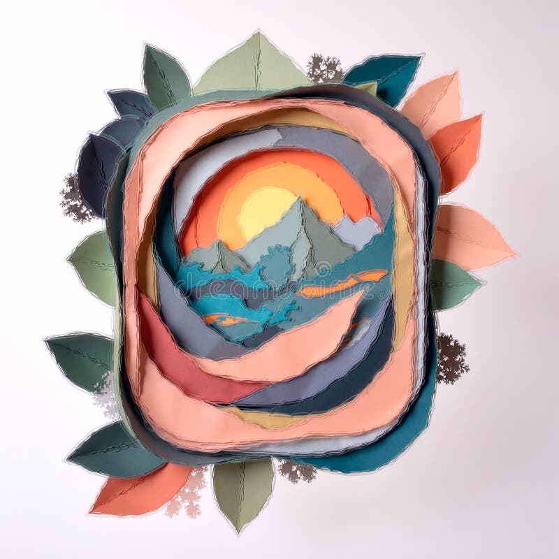 Papercraft Landscape stock photo. Image of abstract - 375219192
