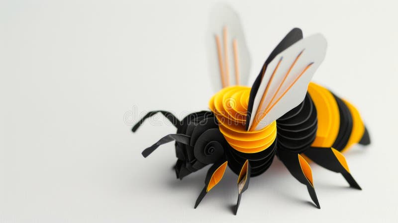 Papercraft Project. Colorful Bee Made Out of Paper. Stock Image - Image ...