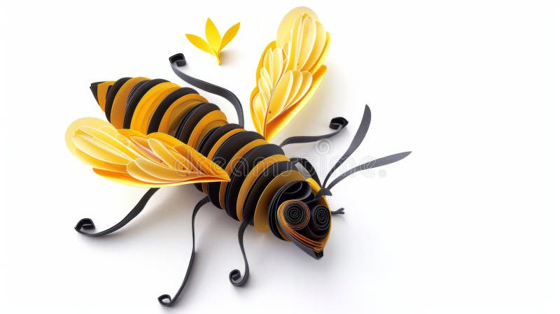 Papercraft Project. Colorful Bee Made Out of Paper. Stock Image - Image ...