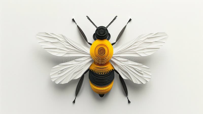 Papercraft Project. Colorful Bee Made Out of Paper. Stock Photo - Image ...