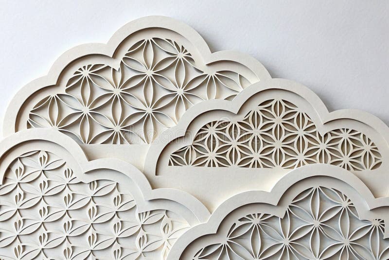 Papercut Abstract Geometric Cloud Shape Design - Generated by Ai Stock Illustration ...