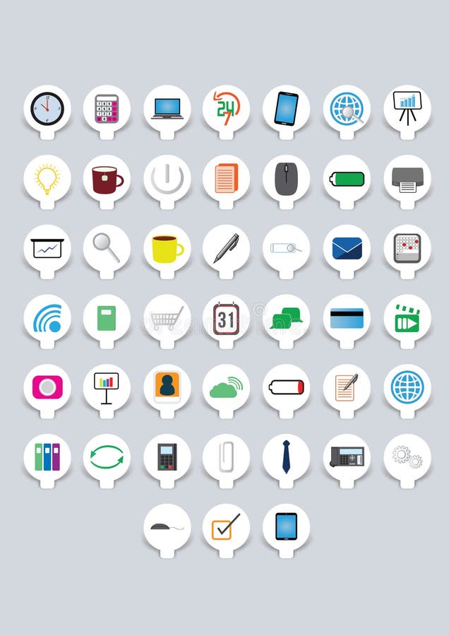 Papercut business icons stock vector. Illustration of cloud - 92941554