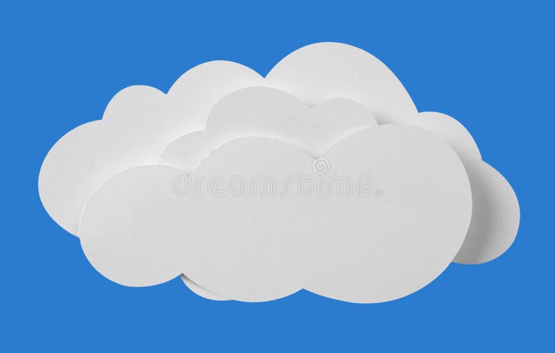 Papercut Cloud on Blue Background Stock Illustration - Illustration of ...