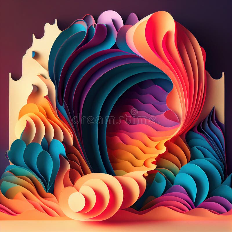 Papercut Color Multi Layers Gradient Layers Texture Stock Photo - Image ...