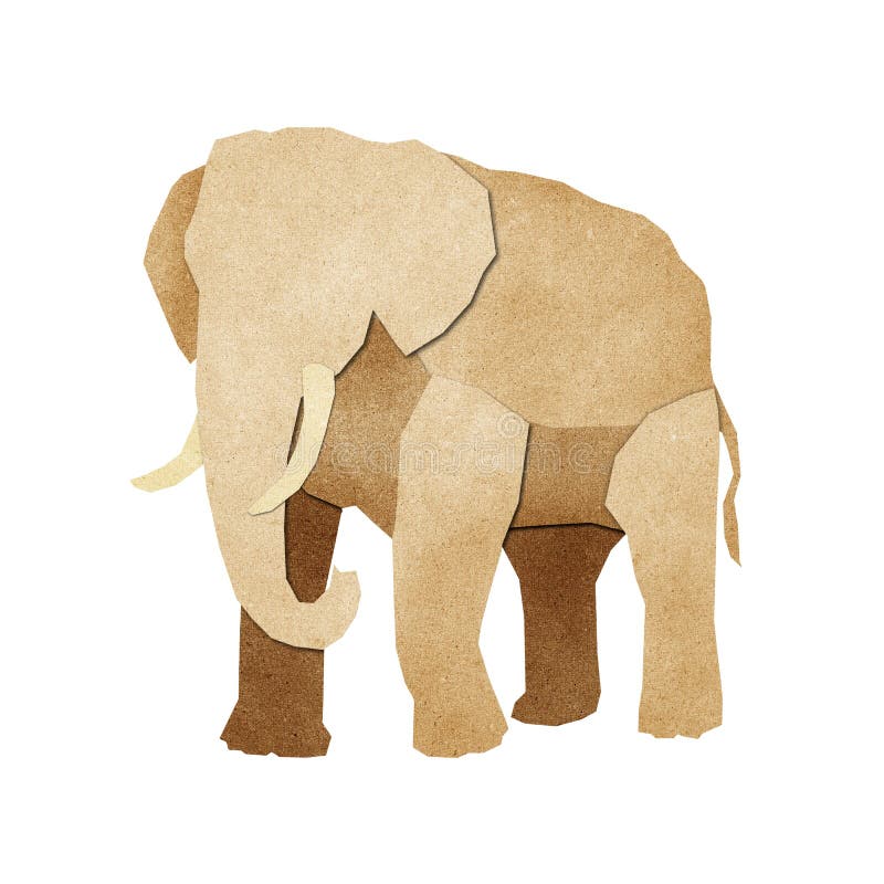 Papercut Elephant Recycled Paper Stock Illustration - Illustration of ...