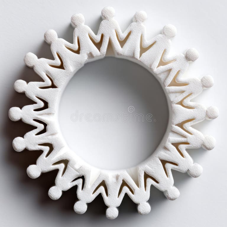 Papercut Figures Forming a Circular Pattern of Unity and Teamwork ...