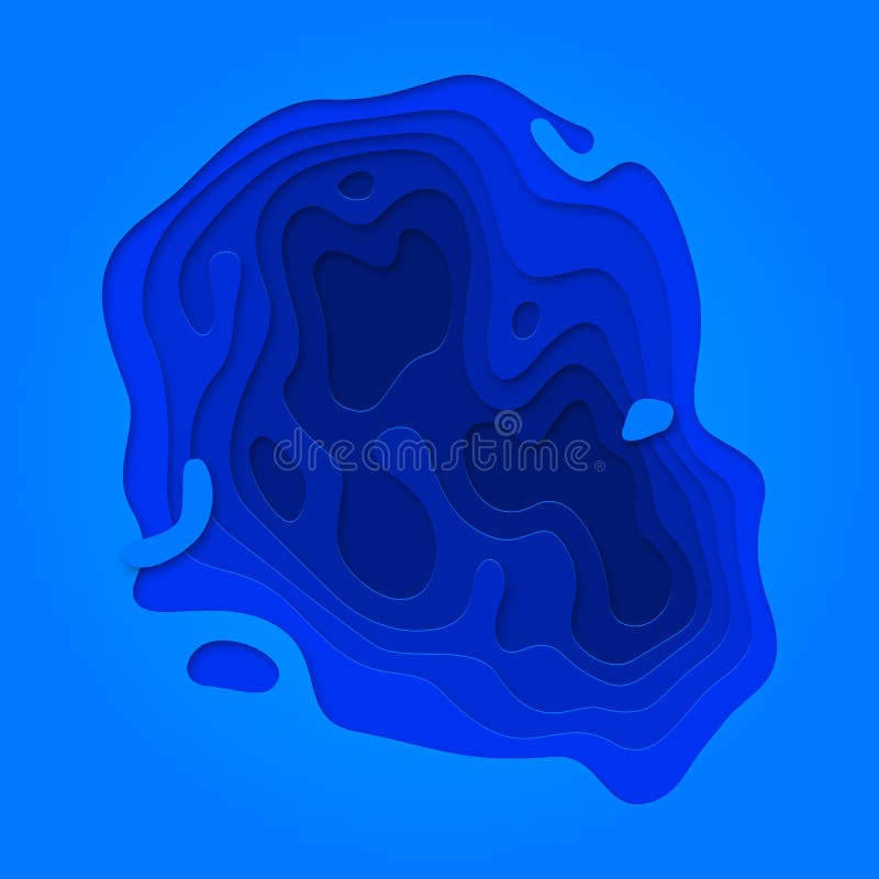 Papercut Multi Layer Blue Color Cut Out Background Stock Vector ...