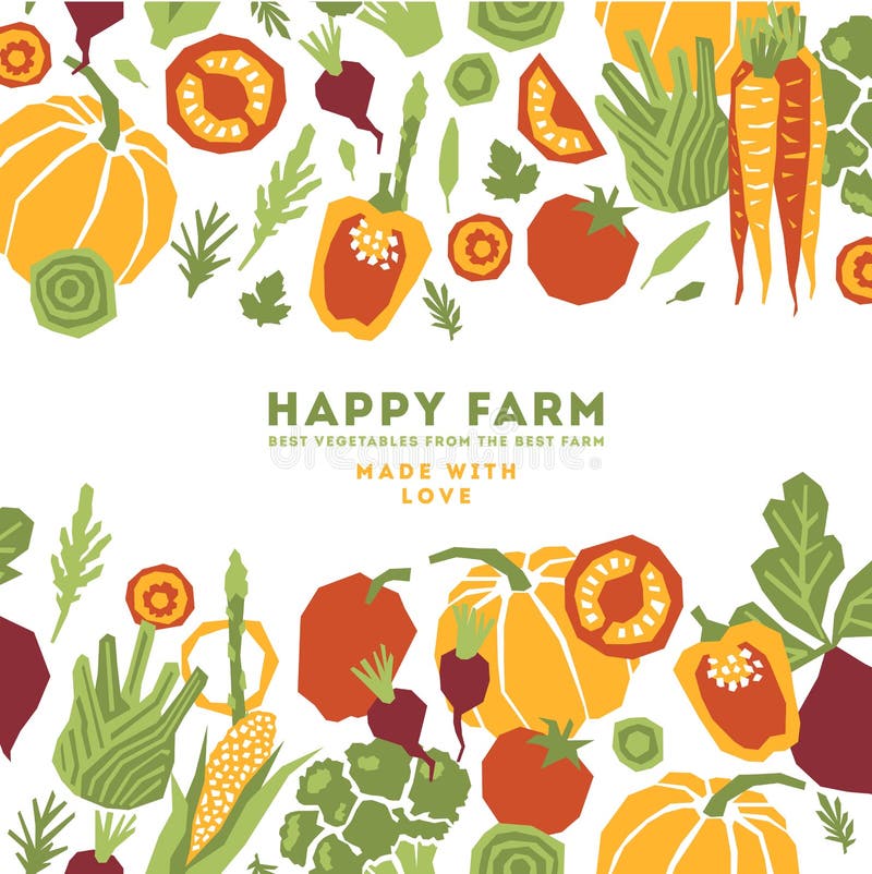 Papercut Style Vegetables Design Template. Organic Vegetables. Vector ...