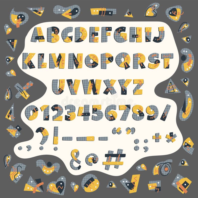 Papercut Vector Colorful Alphabet. Cute Geometric Letters Stock Vector ...