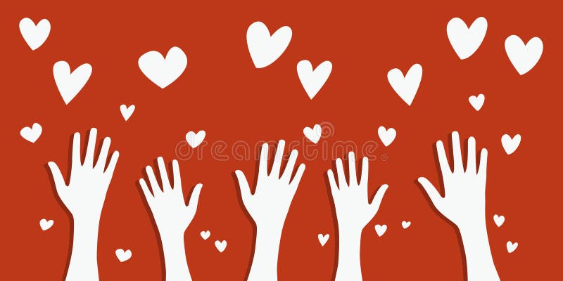 Papercut Volunteers Community Hands and Hearts. Stock Vector ...
