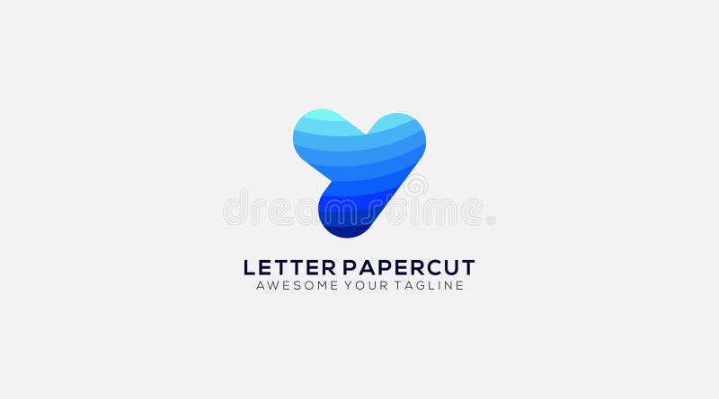 Papercut Y Letter Logo, Minimal Logo Design Vector Template Stock ...