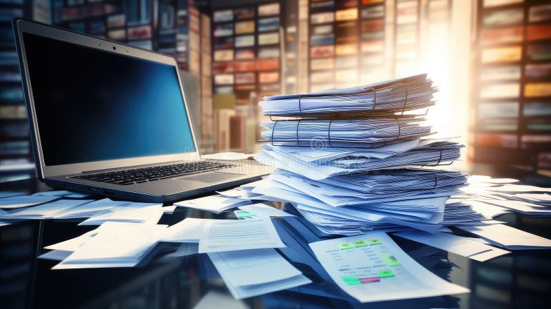 Paperless Billing Technology Stock Illustration - Illustration of data ...