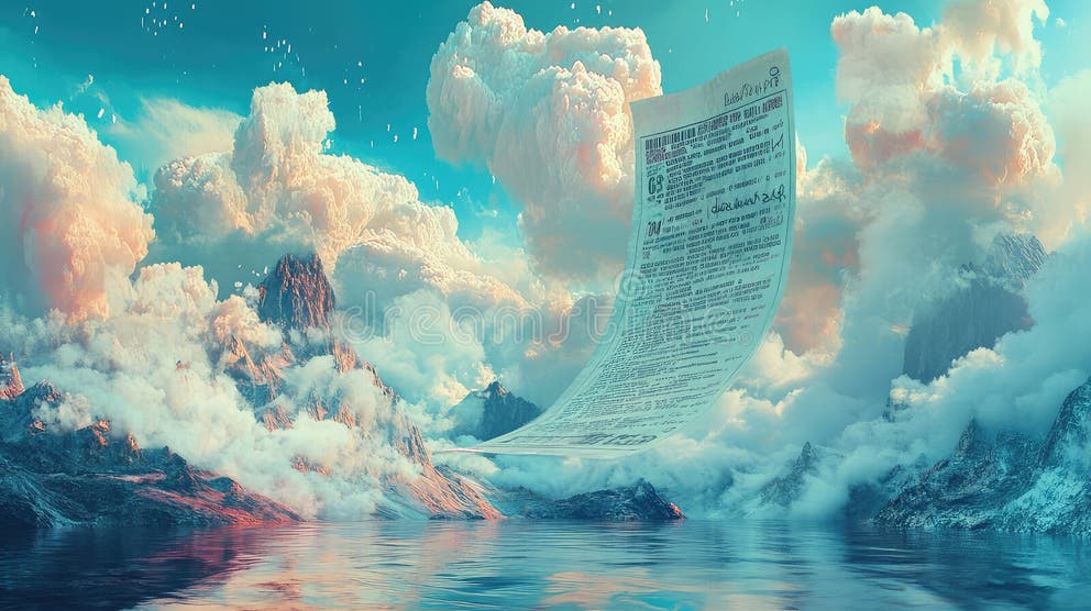 Paperless Scrolling Receipt Stock Illustration - Illustration of ...