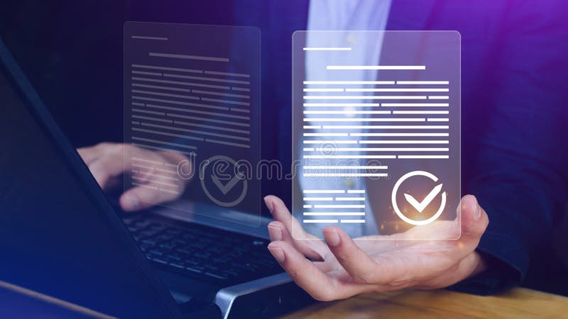 Paperless Workplace Idea, E-signing, Electronic Signature, Document ...