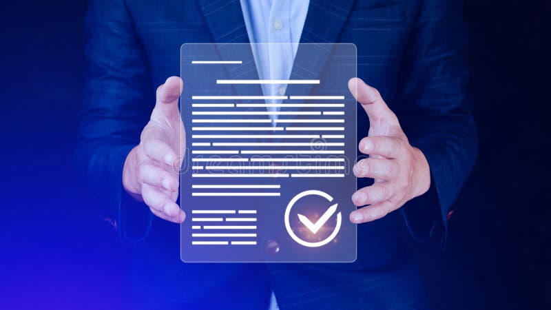 Paperless Workplace Idea, E-signing, Electronic Signature, Document ...