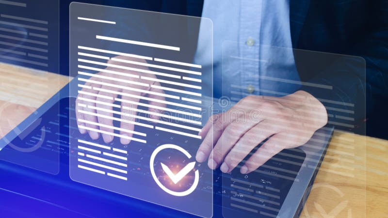 Paperless Workplace Idea, E-signing, Electronic Signature, Document ...