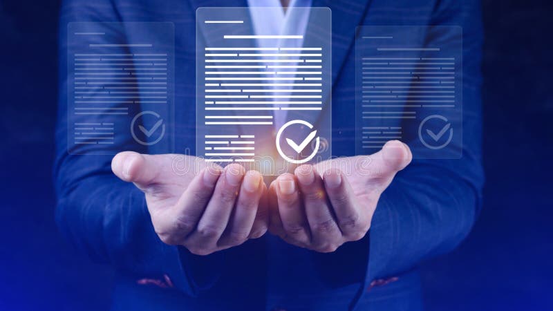 Paperless Workplace Idea, E-signing, Electronic Signature, Document ...