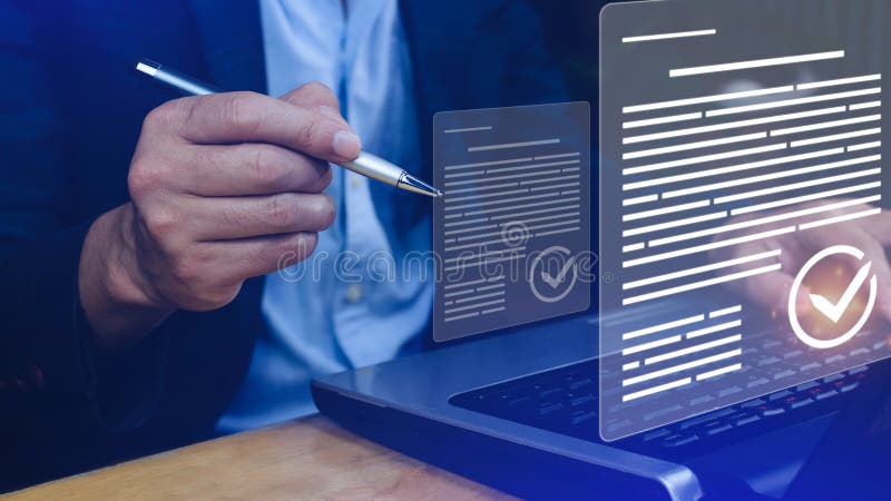 Paperless Workplace Idea, E-signing, Electronic Signature, Document ...