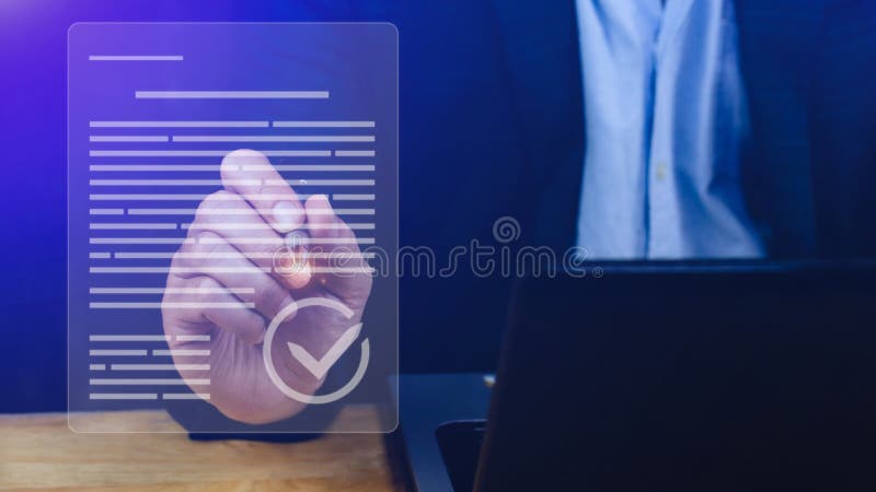 Paperless Workplace Idea, E-signing, Electronic Signature, Document ...