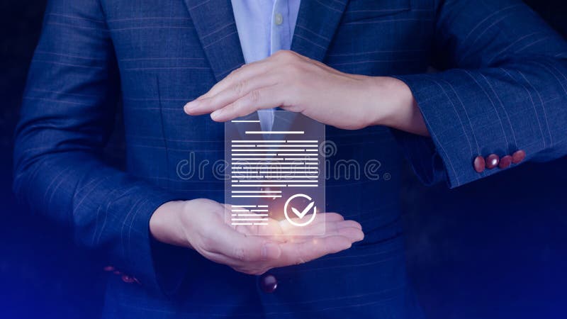 Paperless Workplace Idea, E-signing, Electronic Signature, Document ...