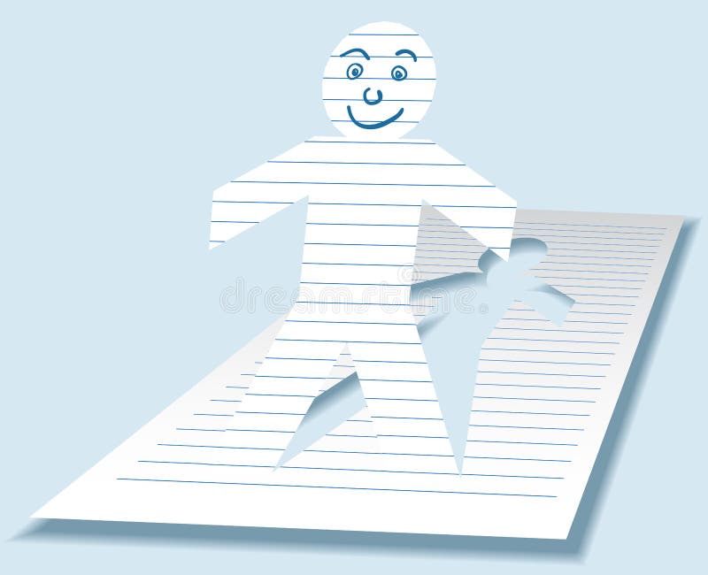 Paperman, Cut stock illustration. Illustration of figure - 7427681