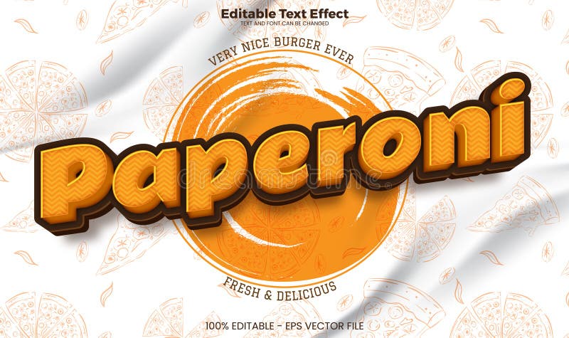Paperoni Editable Text Effect in Modern Trend Style Stock Vector ...