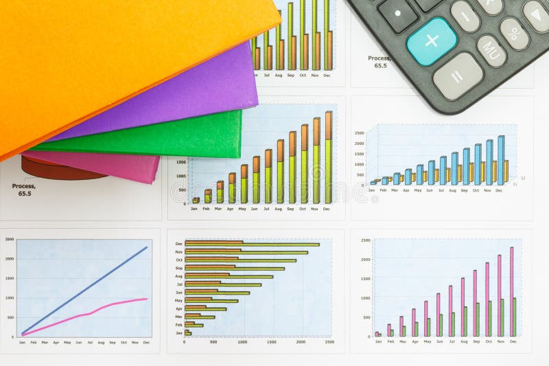 Papers Charts of Successful Business Stock Image - Image of notebook ...