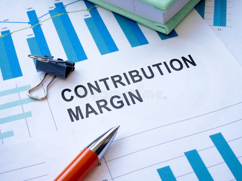 Papers with Contribution Margin Calculation and Charts. Stock Image ...