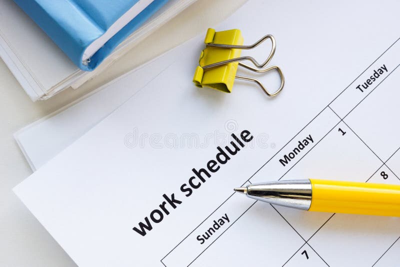 Papers and Empty Work Schedule. Stock Photo - Image of business ...