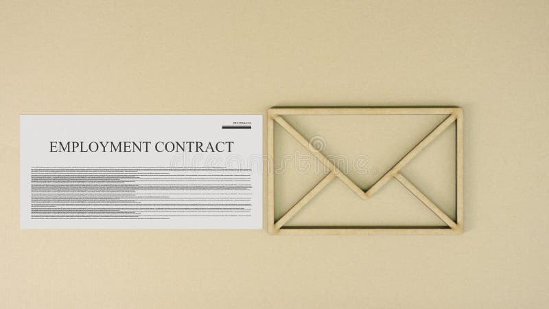 Contract with Envelope, Flat Illustration with Shadow Stock Vector ...