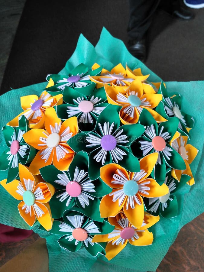 Bouquet papers flower stock photo. Image of unique, paper - 137270490