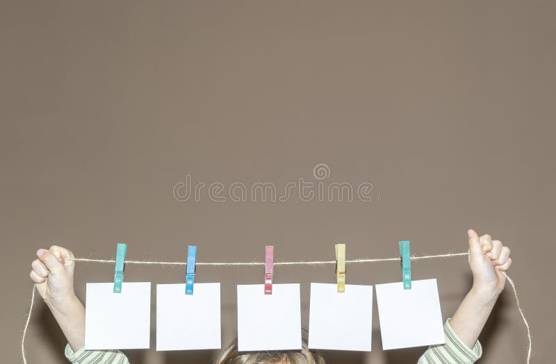 The Papers are Hung on Clips Stock Photo - Image of pricing, notice ...