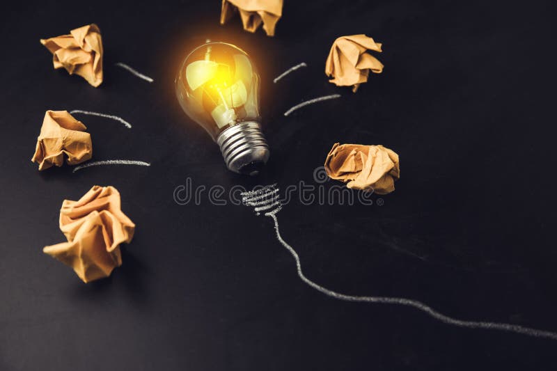 Papers and Light Bulbs on Board. Create Idea Concept Stock Photo ... Papers and Light Bulbs on Board. Create Idea Concept Stock Photo ...