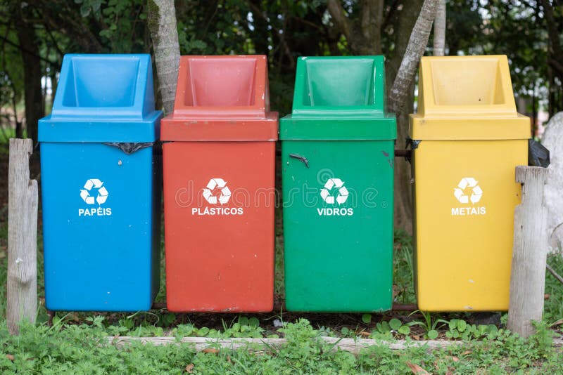 Papers, Plastics, Glass, Metals. Stock Image - Image of orange ...