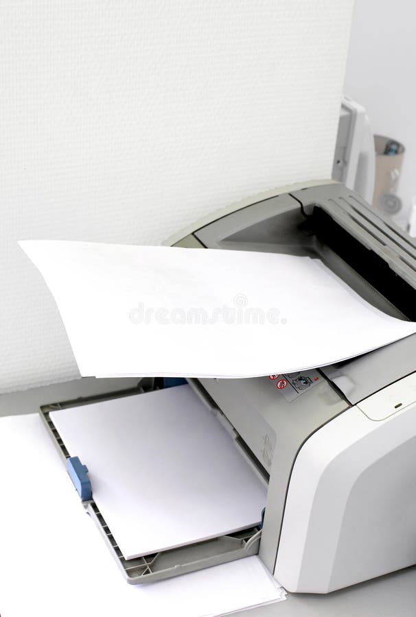 Papers on printer stock photo. Image of close, paper - 23524988
