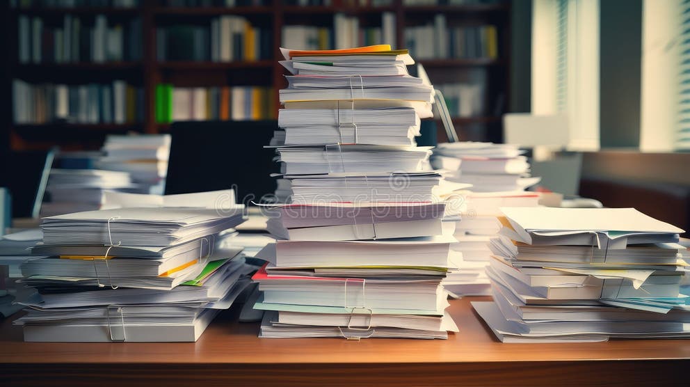 Papers stack of data stock illustration. Illustration of clutter ...