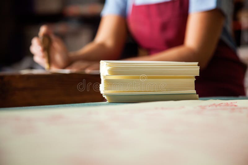Stacked Paper Sheets Drying in Factory Stock Image - Image of craft ...