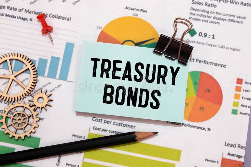 Papers with Text, Treasury Bonds on a Table, Business Concept Stock ...