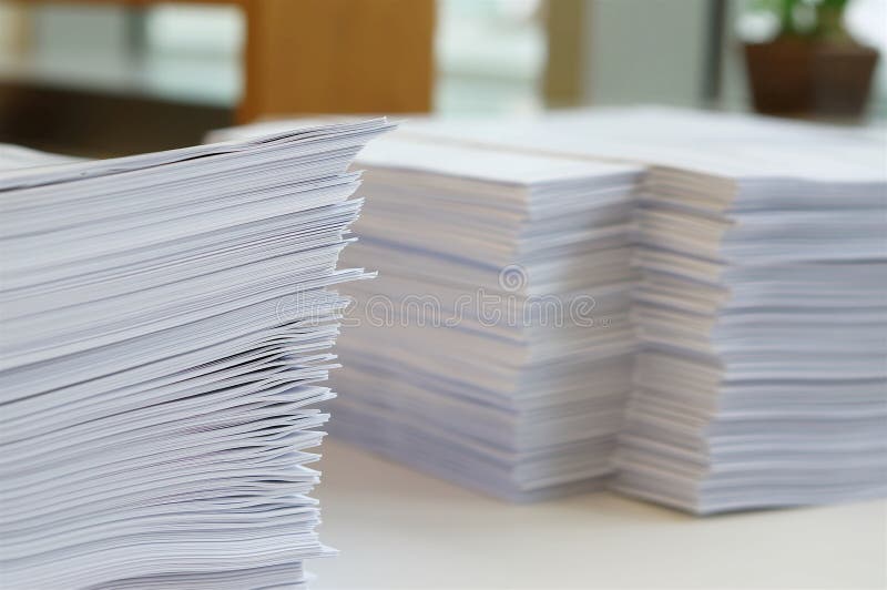 Stack of Papers Worksheet at Office Stock Photo - Image of office ...