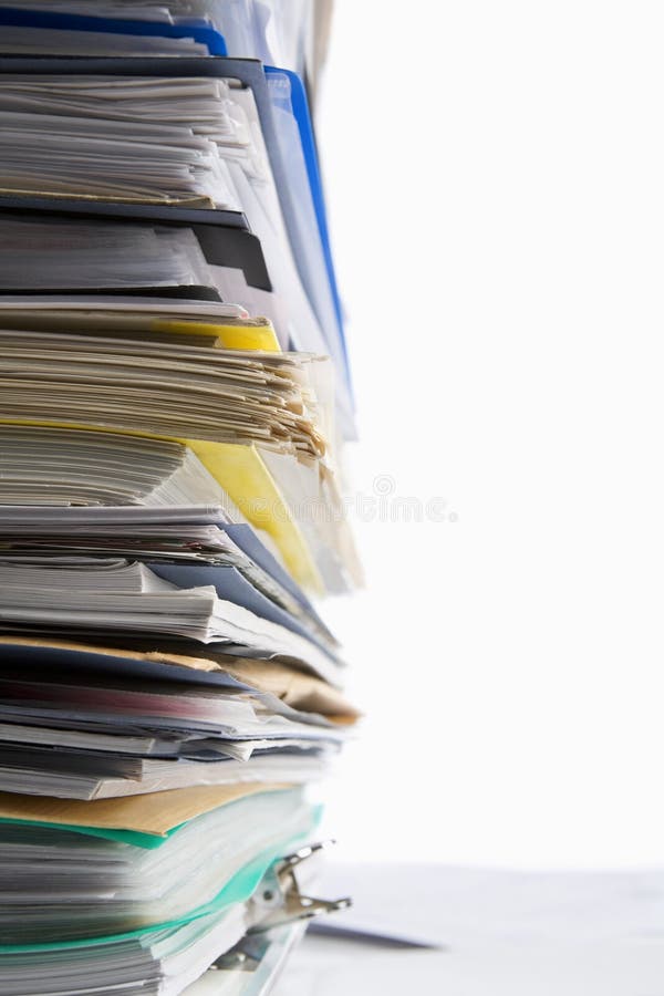 Man in stacks of paperwork stock photo. Image of clerk - 41842594
