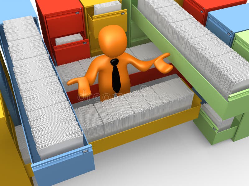 Too much paperwork stock illustration. Illustration of line - 19481503