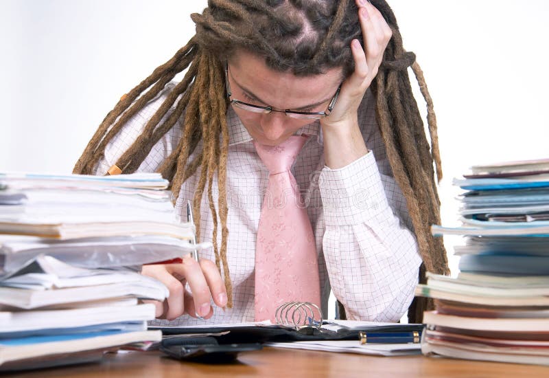 Overwhelmed with paperwork stock image. Image of businessman - 2655291