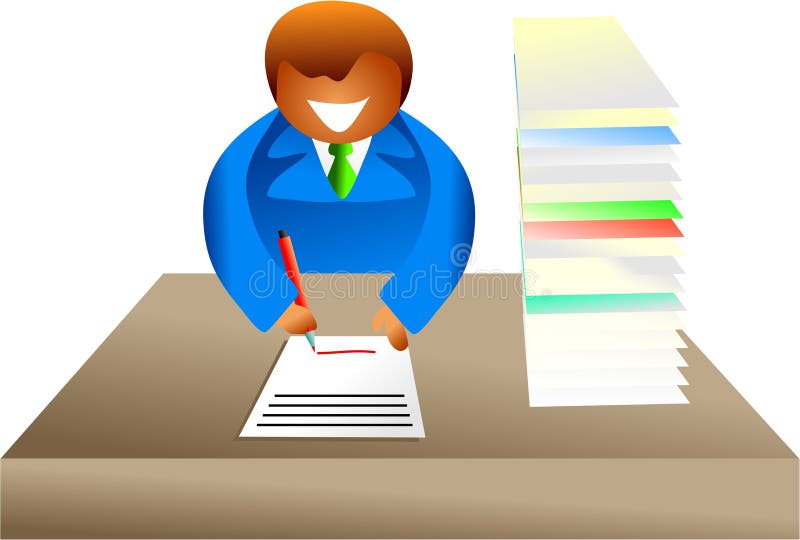 Signing document stock illustration. Illustration of office - 578006