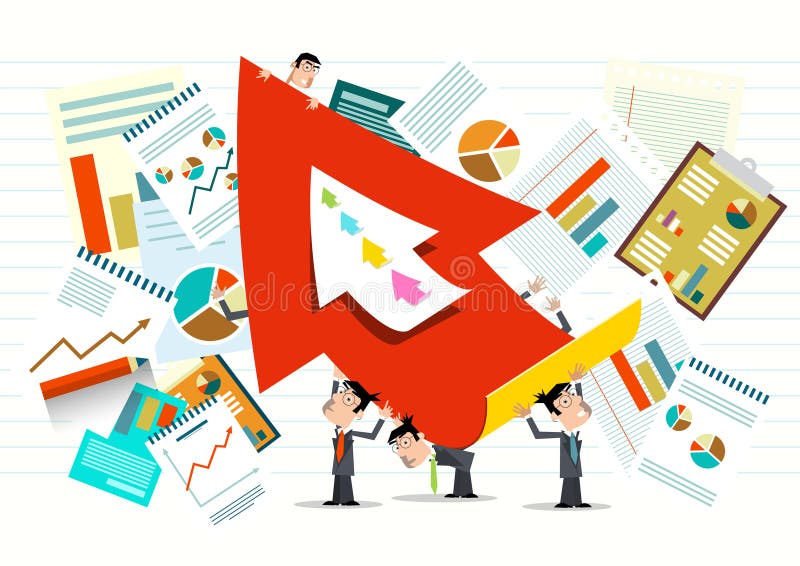 Paperwork Design with People, Papers and Arrow Stock Vector ...