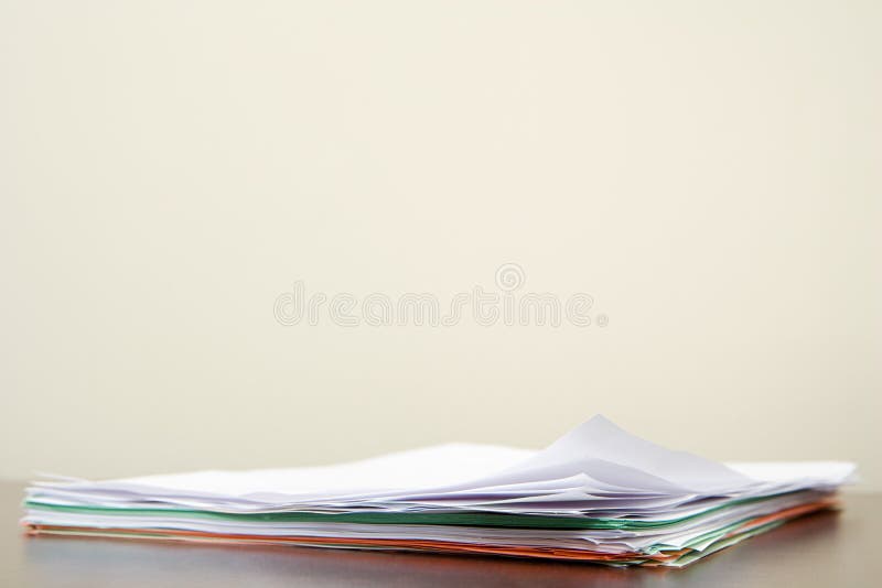 Paperwork on a desk stock image. Image of indoors, horizontal - 62558043